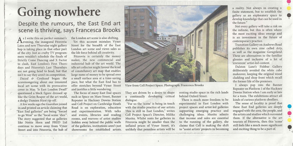 Going nowhere | Francesca Brooks | Cell Project Space