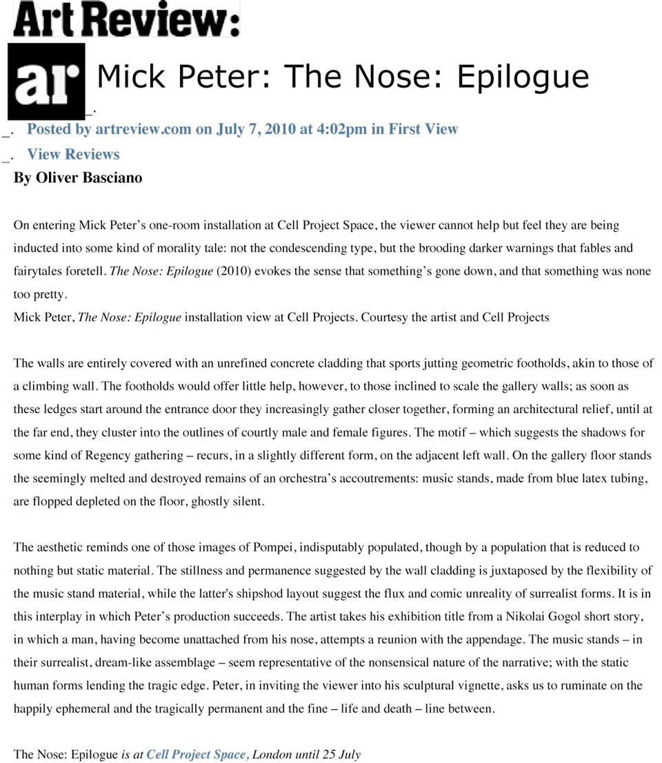 Mick Peter | Oliver Basciano | Cell Project Space